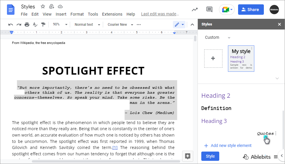 Make Your Google Docs Stand Out With Your Tailor made Styles