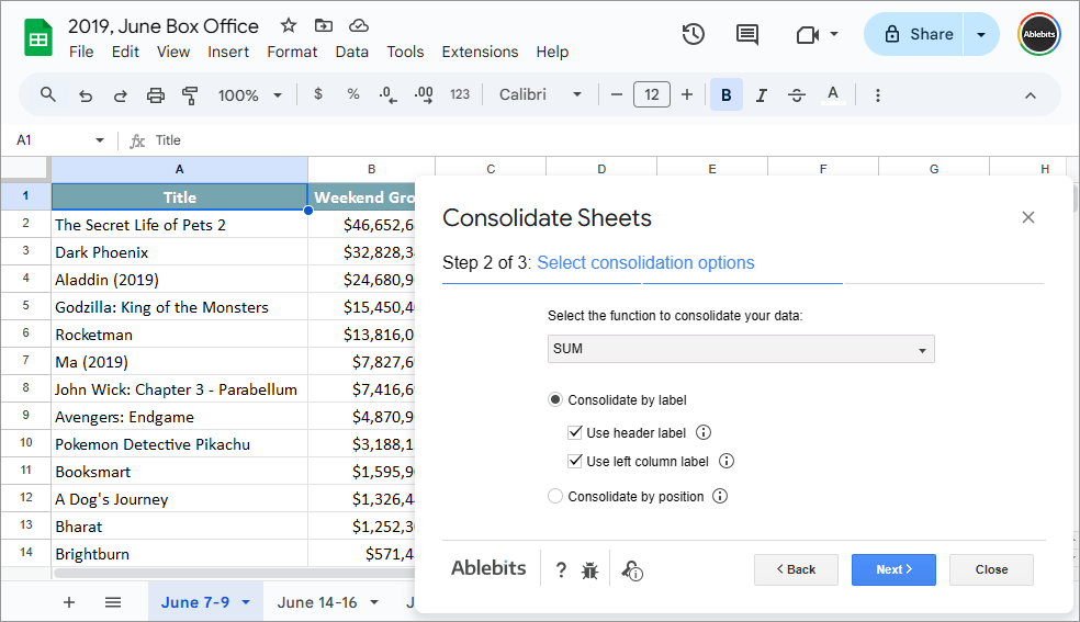 Consolidate Data In Google Sheets Into One Summary Report