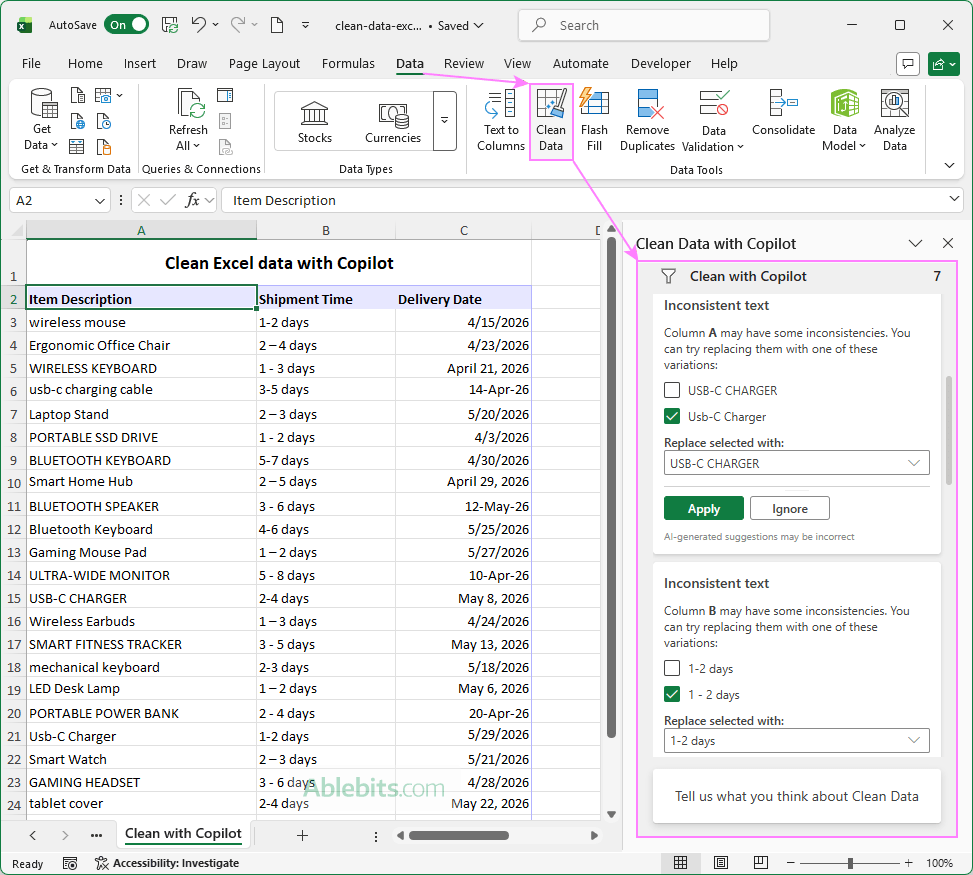 How to clean data in Excel with practical examples