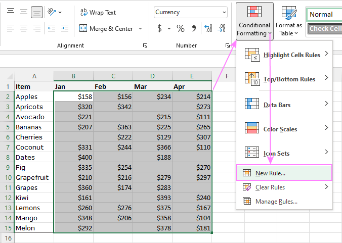 Excel Conditional Formatting For Blank Cells