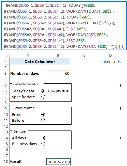30 60 90 Days From Today Or Before Today Date Calculator In Excel 