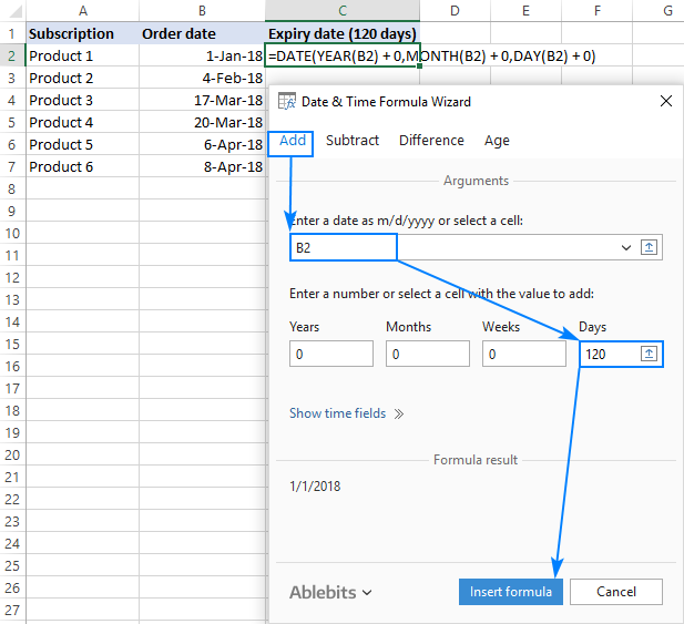 Calculate Days From before Date In Excel
