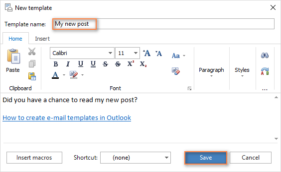 How To Create An Email Template In Outlook