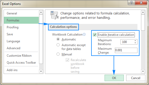 Excel Calculations Automatic Manual Iterative Ablebits
