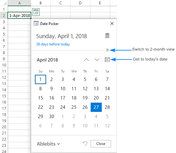 How to insert calendar in Excel (Date Picker & printable calendar template)