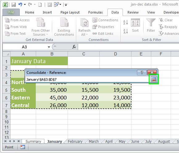 Consolidate In Excel Combine Data From Multiple Excel Worksheets Into 