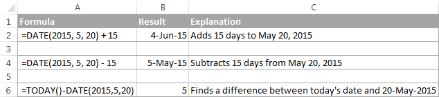 Excel DATE Function With Formula Examples To Calculate Dates Ablebits