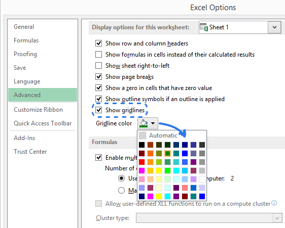 How To Print Gridlines In Excel 2016 2013 And 2010