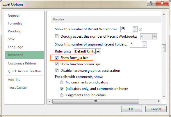 How To Restore Formula Bar In Excel