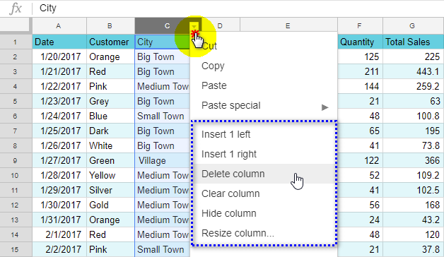 Add Delete And Resize Columns In Google Sheets Ablebits