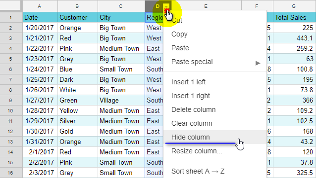Move Merge Hide And Freeze Columns In Google Sheets Ablebits