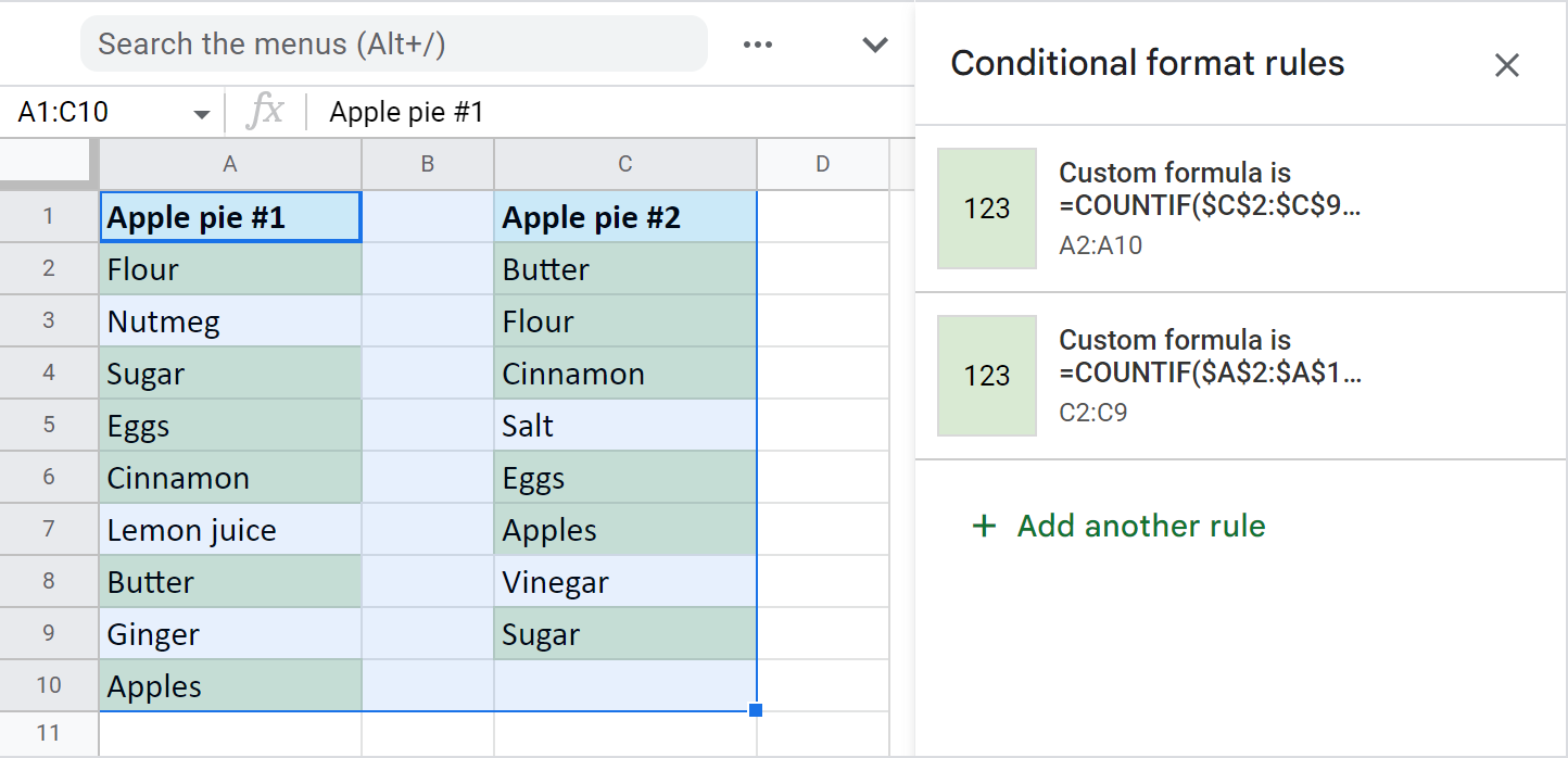 Compare Data In Two Google Sheets Or Columns For Matches And Differences