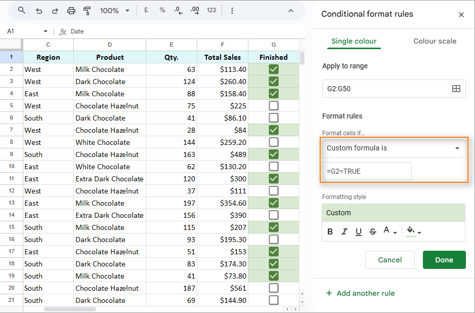Complete guide to Google Sheets conditional formatting: rules, formulas, use cases