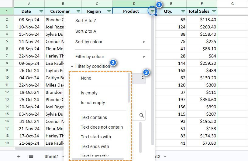 Filter By Condition In Google Sheets And Work With Filter Views 2022 
