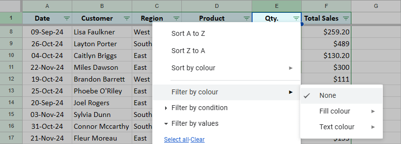 How to filter data in Google Sheets: user-friendly tutorial