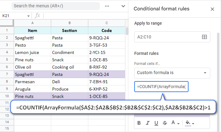 Highlight Duplicates In Google Sheets Conditional Formatting Vs Add on