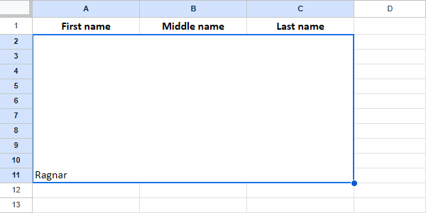 Merge cells in Google Sheets without losing data