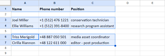 Merge cells in Google Sheets without losing data