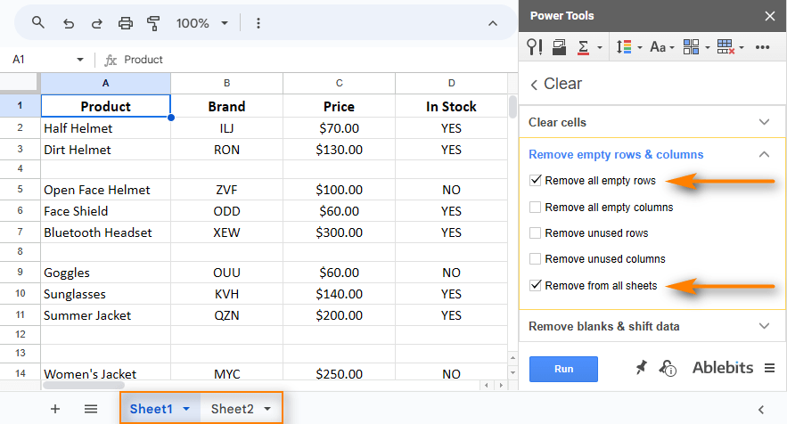5 simple ways to delete empty rows & cells in Google Sheets