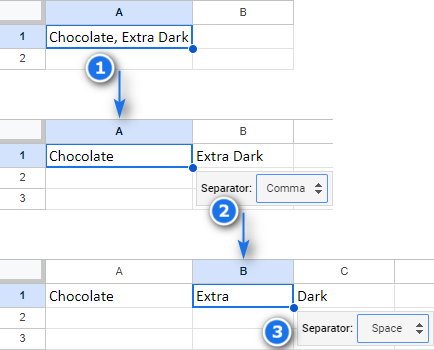 How to split a cell in Google Sheets: Text to Columns, SPLIT