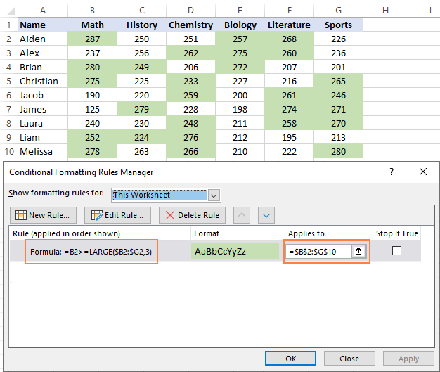 How To Highlight The Highest And Lowest Value In Each Row Or Column In