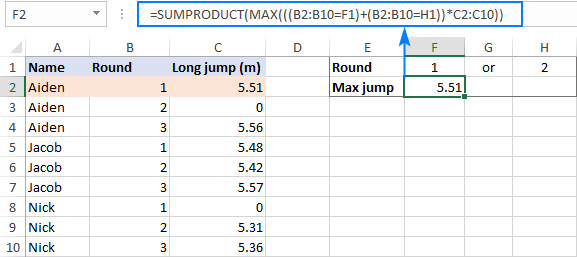 Max Function In Excel With If
