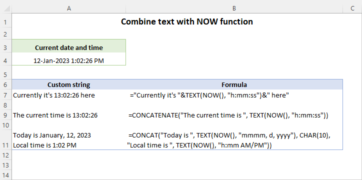 Excel NOW Function To Return Current Date And Time