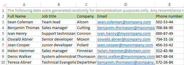 Excel Contact Template For Your Needs