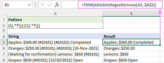 Regex To Remove Certain Characters Or Text In Excel