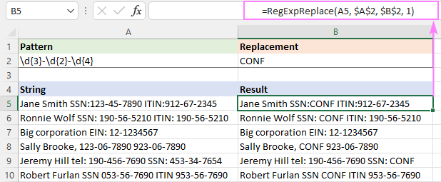 Excel Regex To Replace Strings Using Regular Expressions
