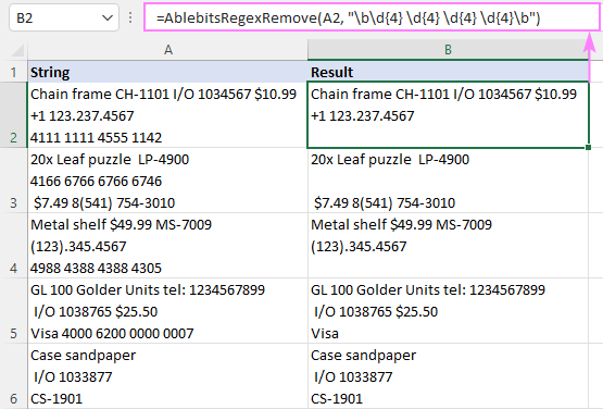 Excel And Regular Expression 