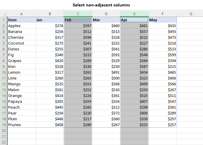 How To Select Rows And Columns In Excel