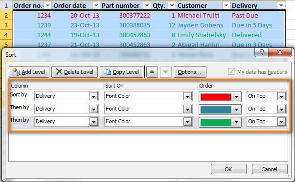 How To Filter And Sort Cells By Color In Excel 2016 2013 And 2010