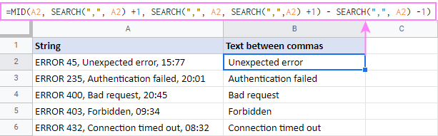 Extract Text Between Two Characters In Excel And Google Sheets