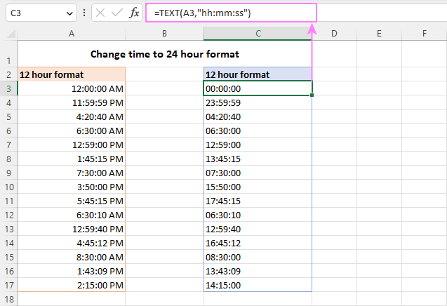 Time Formatting In Excel 12 24 Hour Custom Default