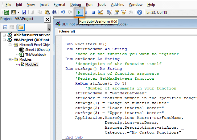 Excel UDF Not Working Problems And Solutions