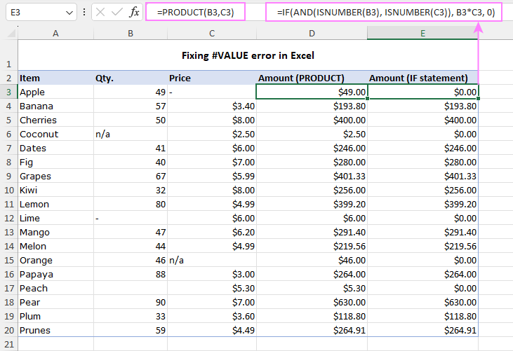  VALUE Error In Excel Causes And Fixes