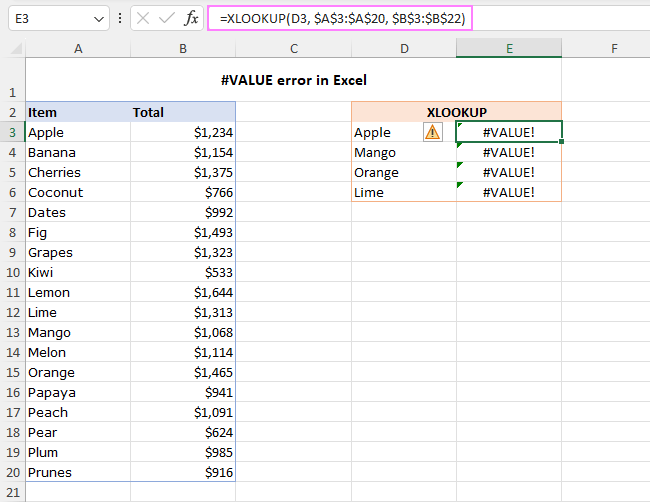  VALUE Error In Excel Causes And Fixes