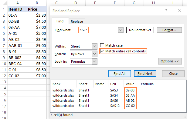 Excel Wildcard Find And Replace Filter Use In Formulas With Text And 