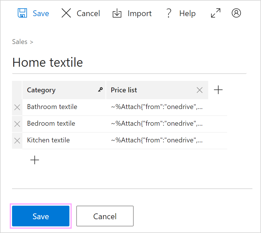 How to create a dropdown list for selecting an attachment