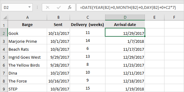 Add And Subtract Years Months Weeks Days In Excel With Date Time 
