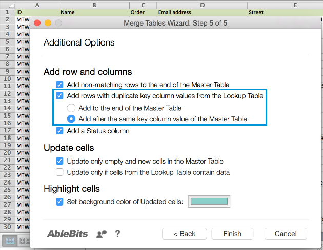 How to use Merge Two Tables app in Excel for Mac