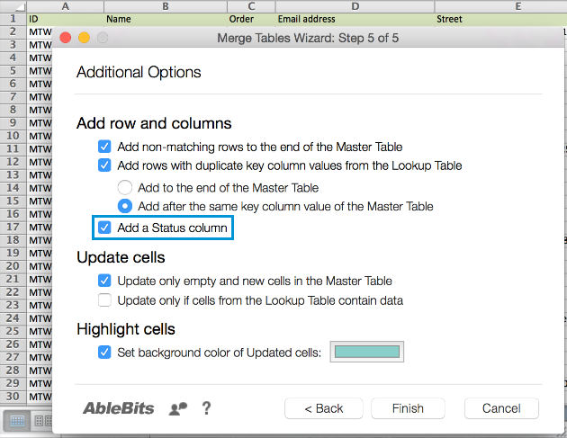 How to use Merge Two Tables app in Excel for Mac