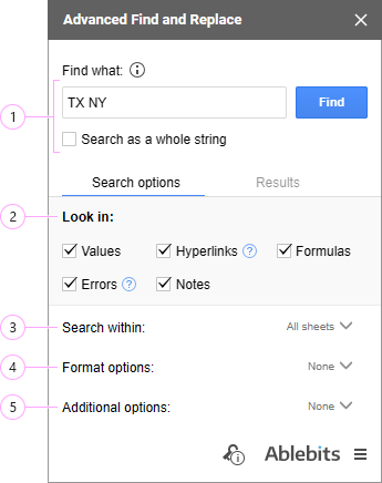 Find and replace in Google Sheets: advanced searches made easy