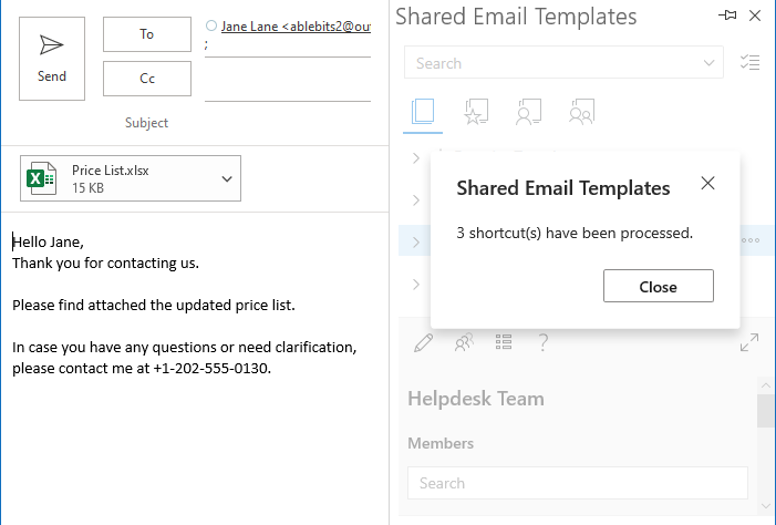 How To Create And Use Template Shortcuts In Shared Email Templates For 