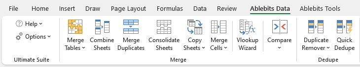 How To Add Ablebits Tabs Data Tools To Excel Ribbon