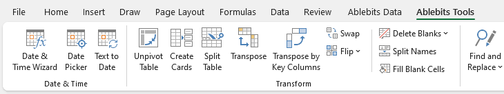 How To Add Ablebits Tabs Data Tools To Excel Ribbon