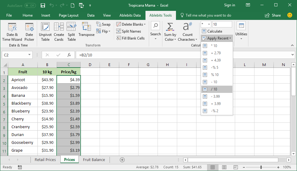 Add Subtract Multiply And Divide In Excel