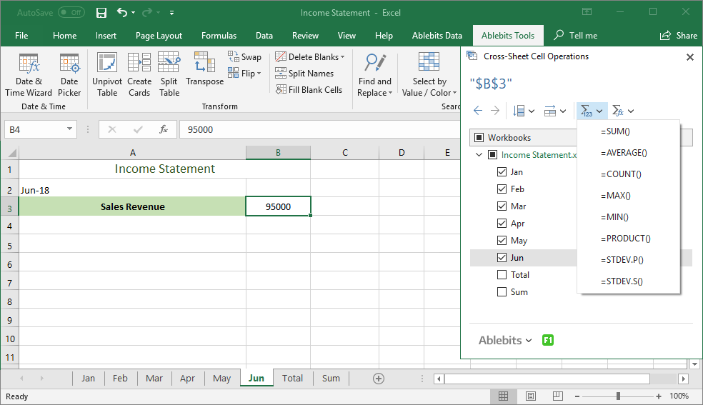 Sum Same Cell In Multiple Sheets Reference And Copy Same Range