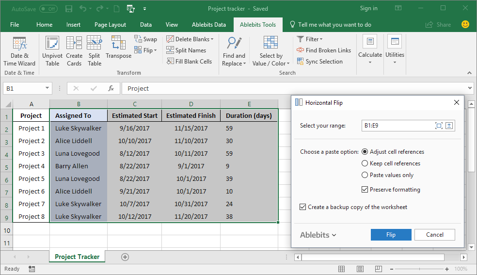 How To Flip Data In Excel Vertically Or Horizontally
